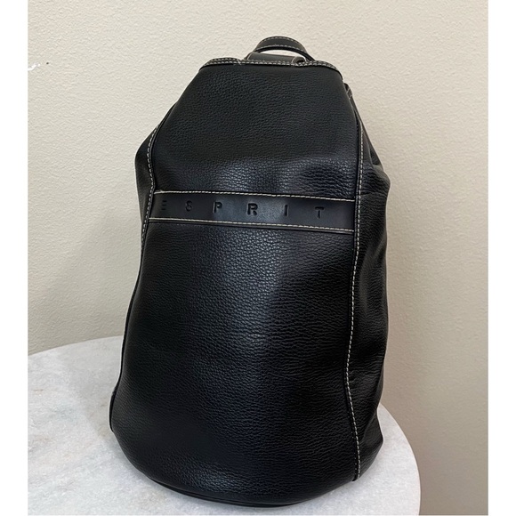Esprit | Bags | Vintage 9s Esprit Black Faux Leather Slingback Bucket ...